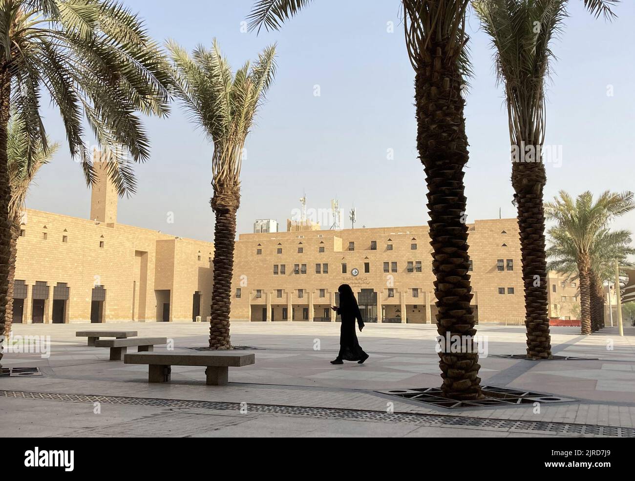 Riad, Saudi Arabia. 18th Aug, 2022. A woman walks across Al-Safat ...