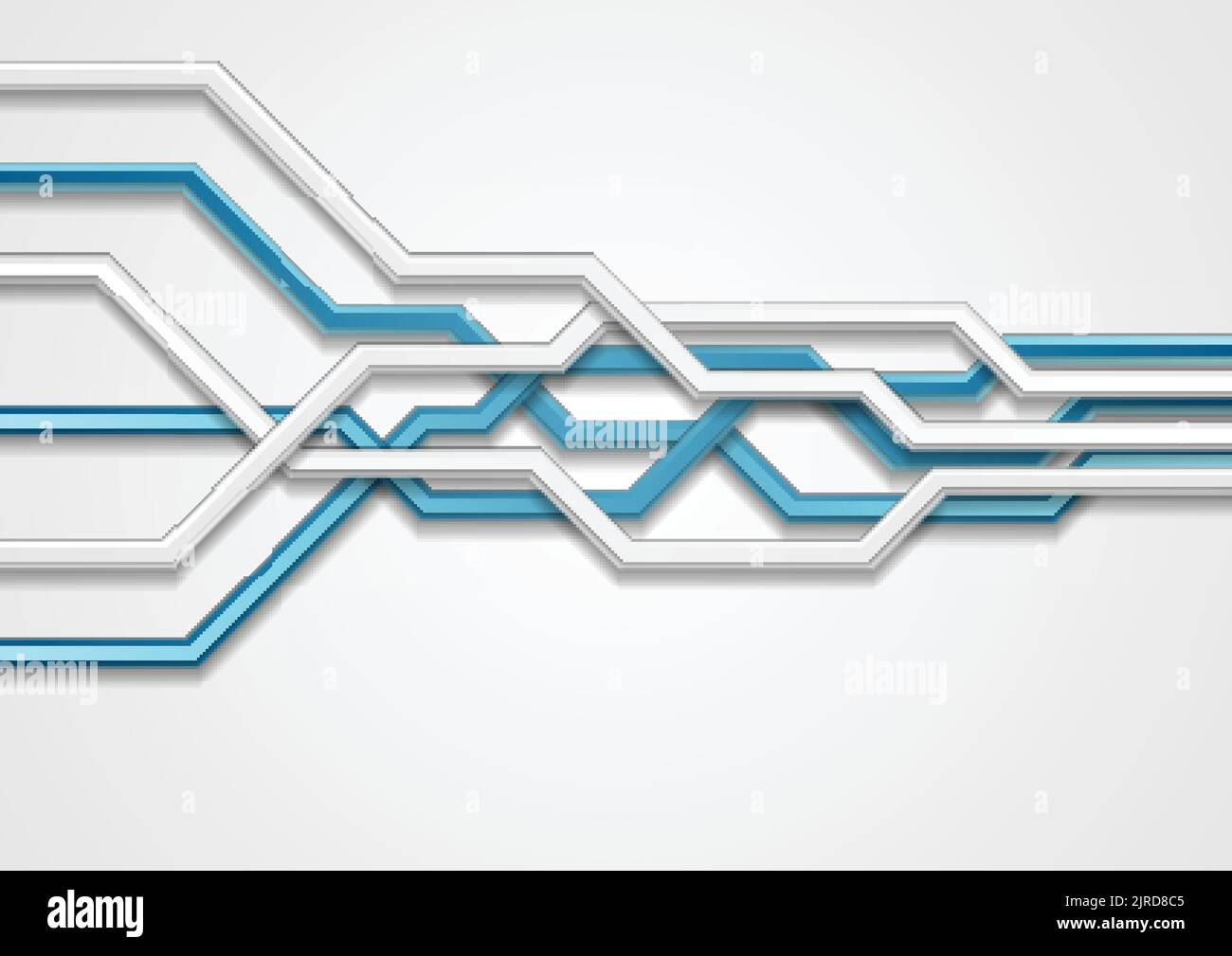 Blue and grey abstract hi-tech stripes background. Vector design Stock ...