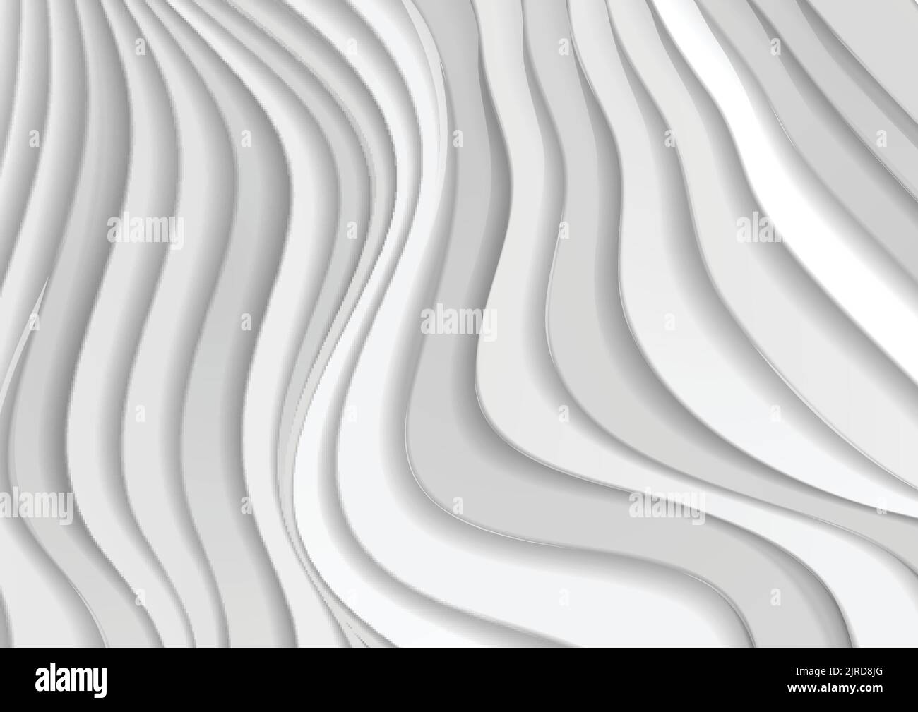 Abstract smooth grey 3d curved waves refraction geometric background ...