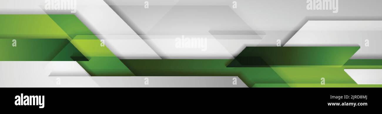 Green and grey abstract technology header banner design. Corporate ...