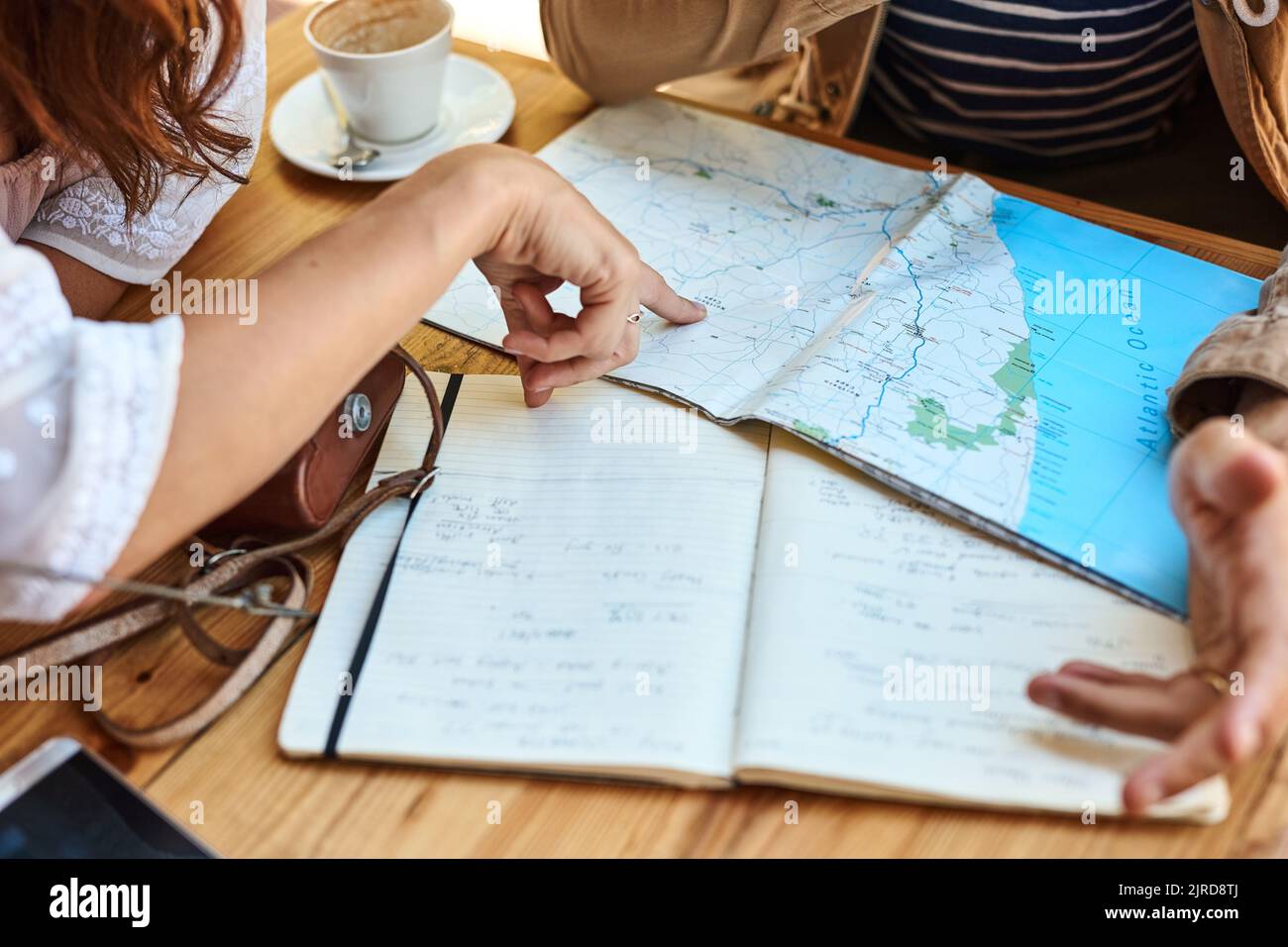 We should go here next. an unidentifiable tourist couple planning their ...