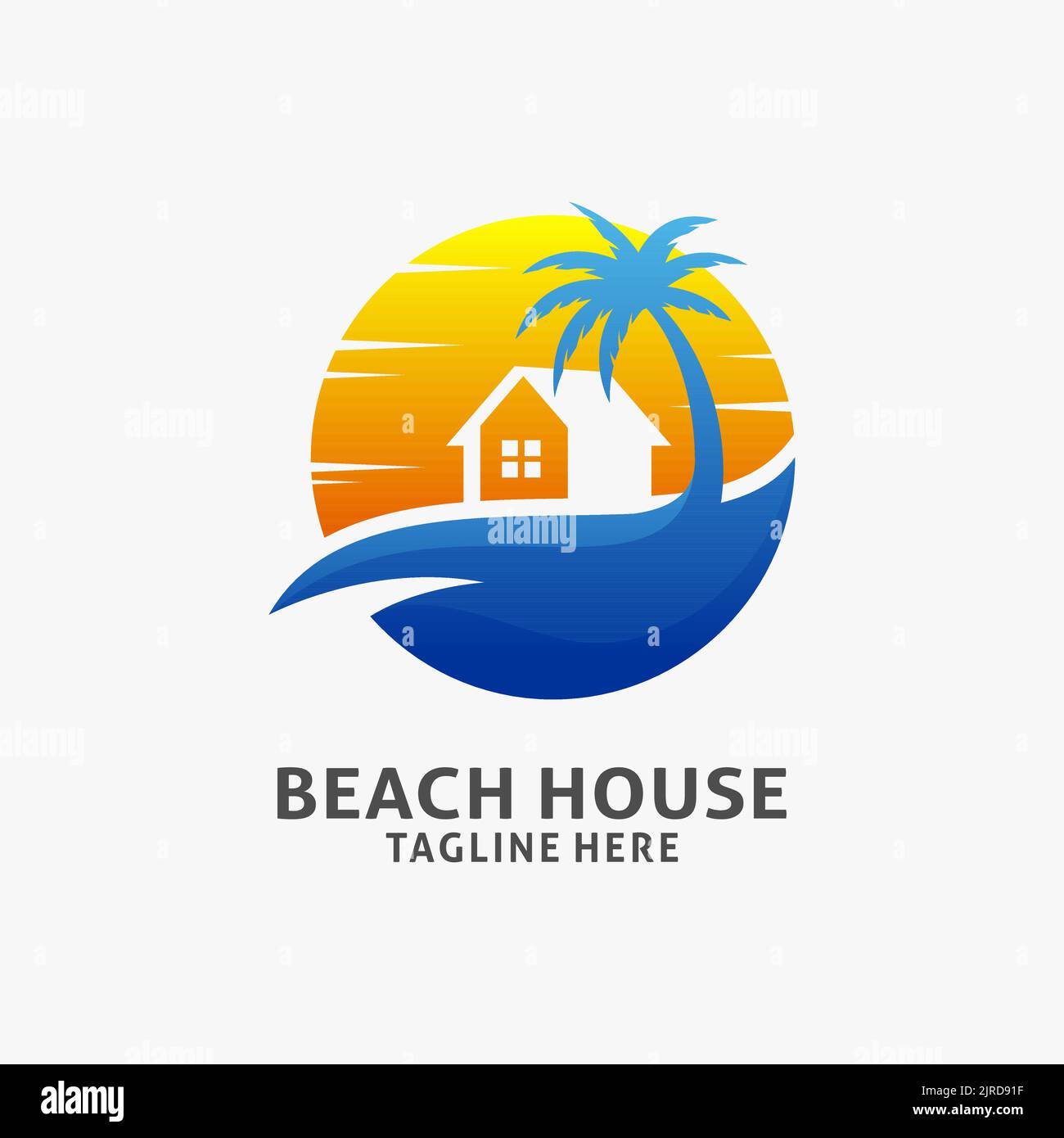 Beach house logo design Stock Vector Image & Art - Alamy
