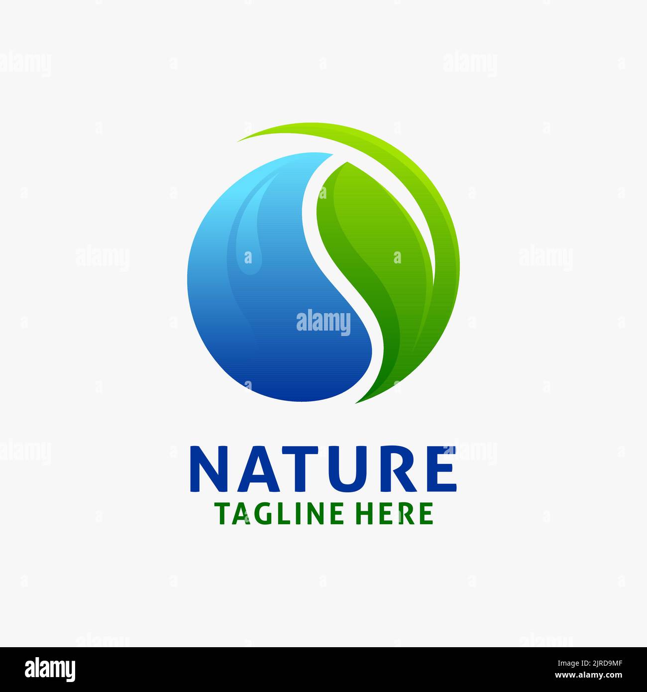Nature water and leaf logo design Stock Vector Image & Art - Alamy