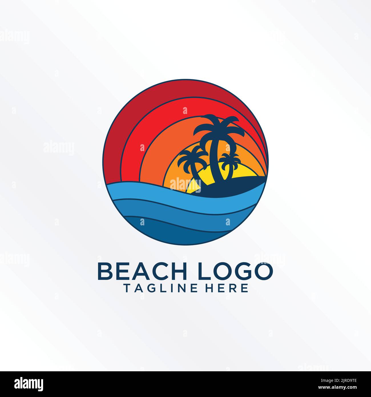 Beach sunset logo design Stock Vector Image & Art - Alamy