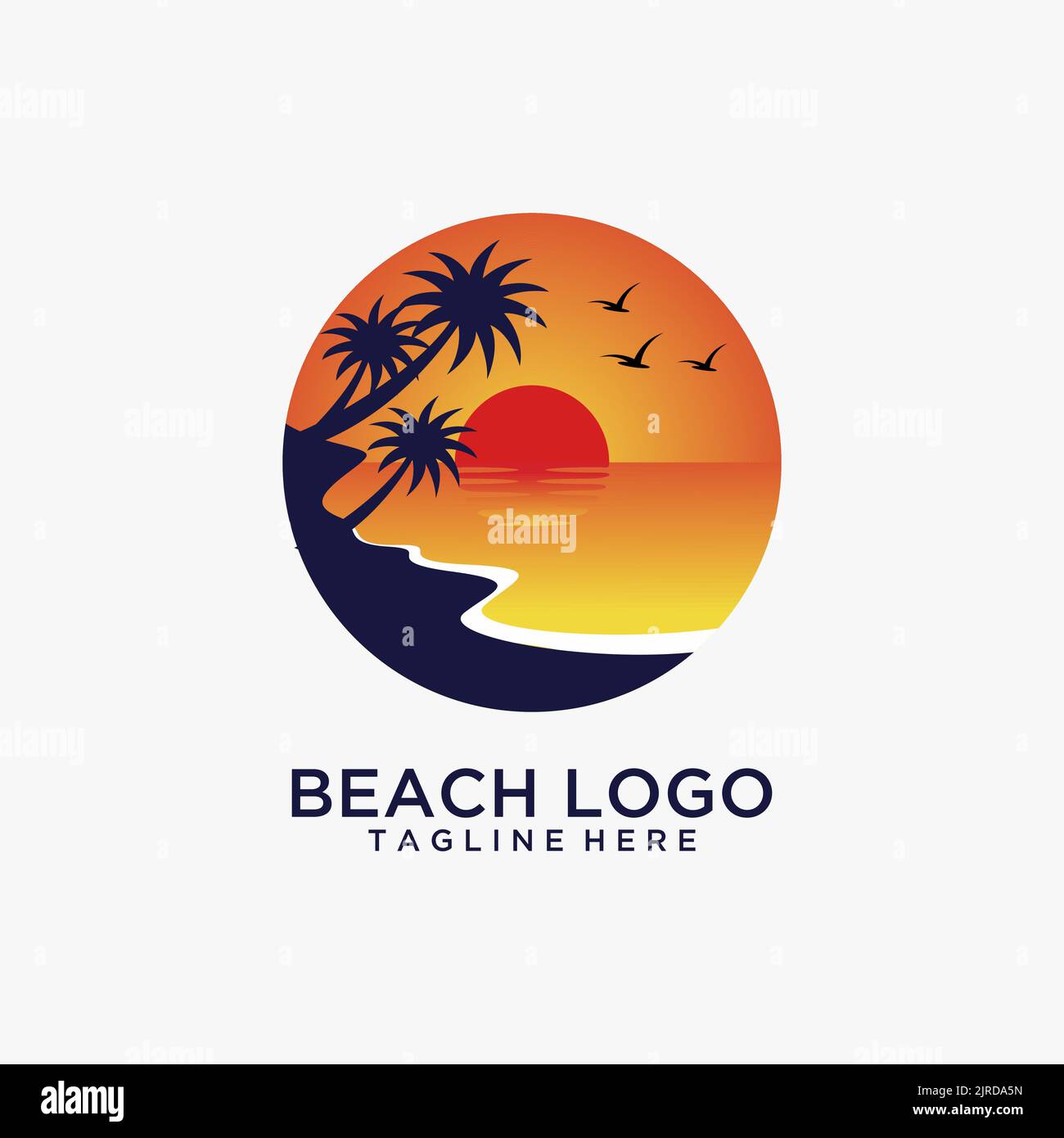 Beach sunset logo design Stock Vector Image & Art - Alamy