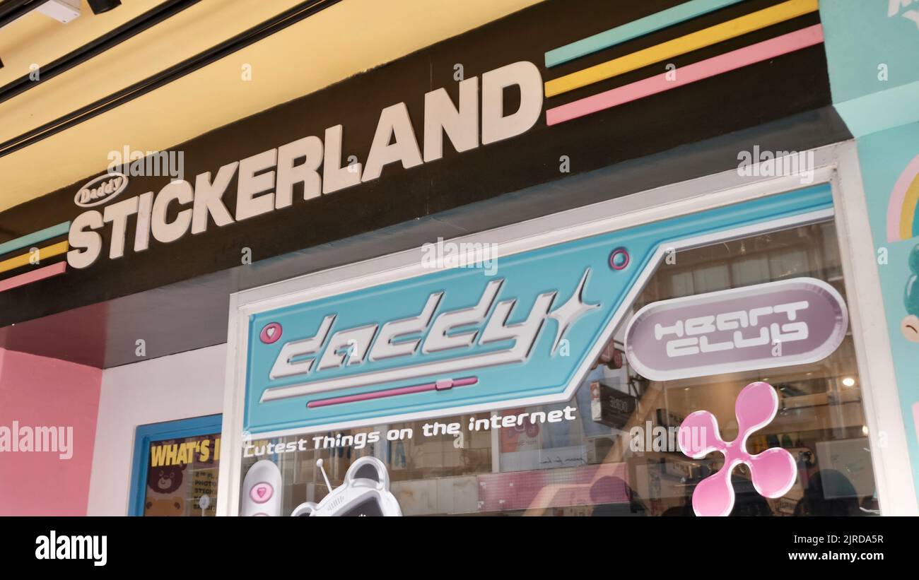 Stickerland Siam Square Soi 2, Pathum Wan, Bangkok Thailand Stock Photo ...