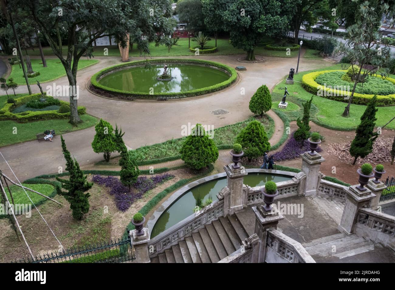 Architectural detail of the gardens of the Pinacoteca (pinacotheca ...