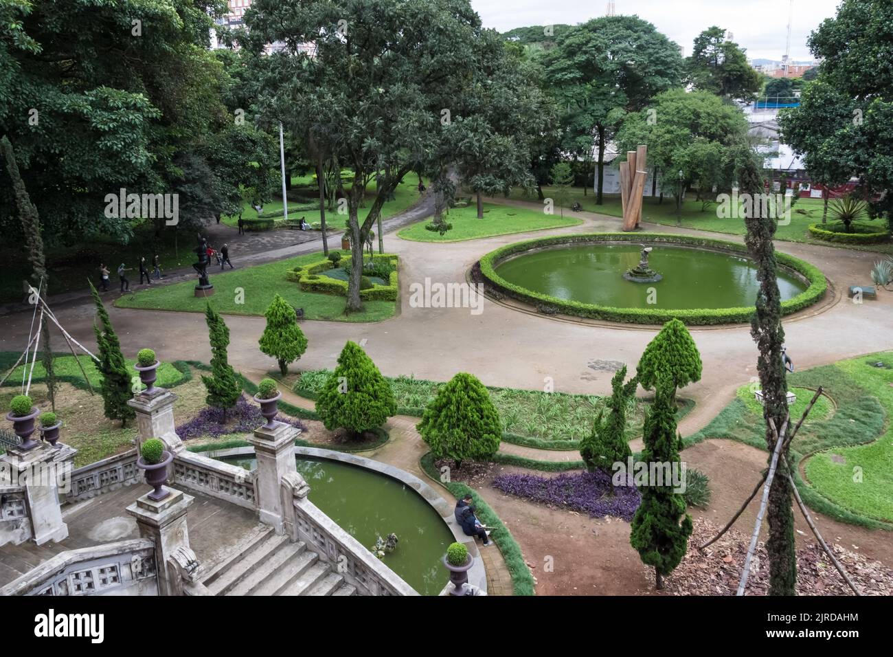 Architectural detail of the gardens of the Pinacoteca (pinacotheca ...