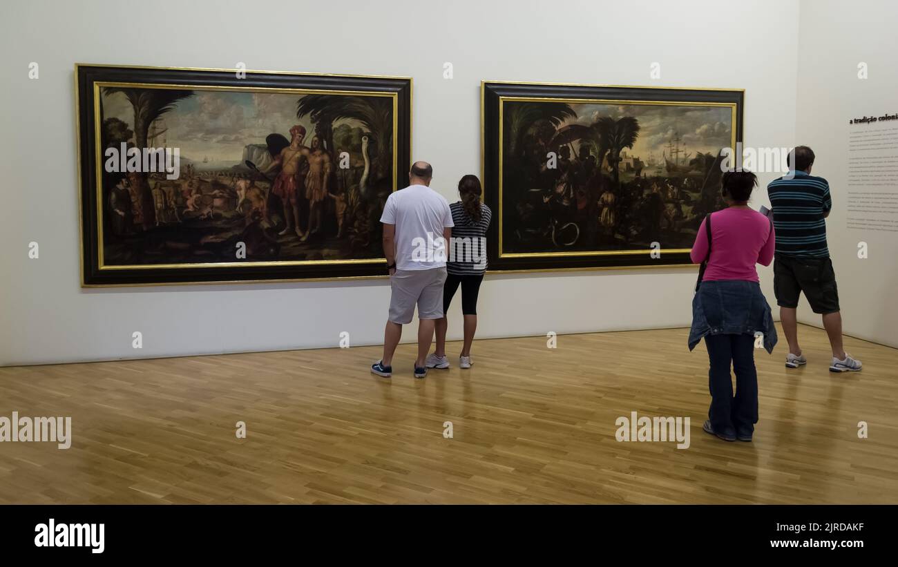 Architectural detail of the interior of the Pinacoteca (pinacotheca ...