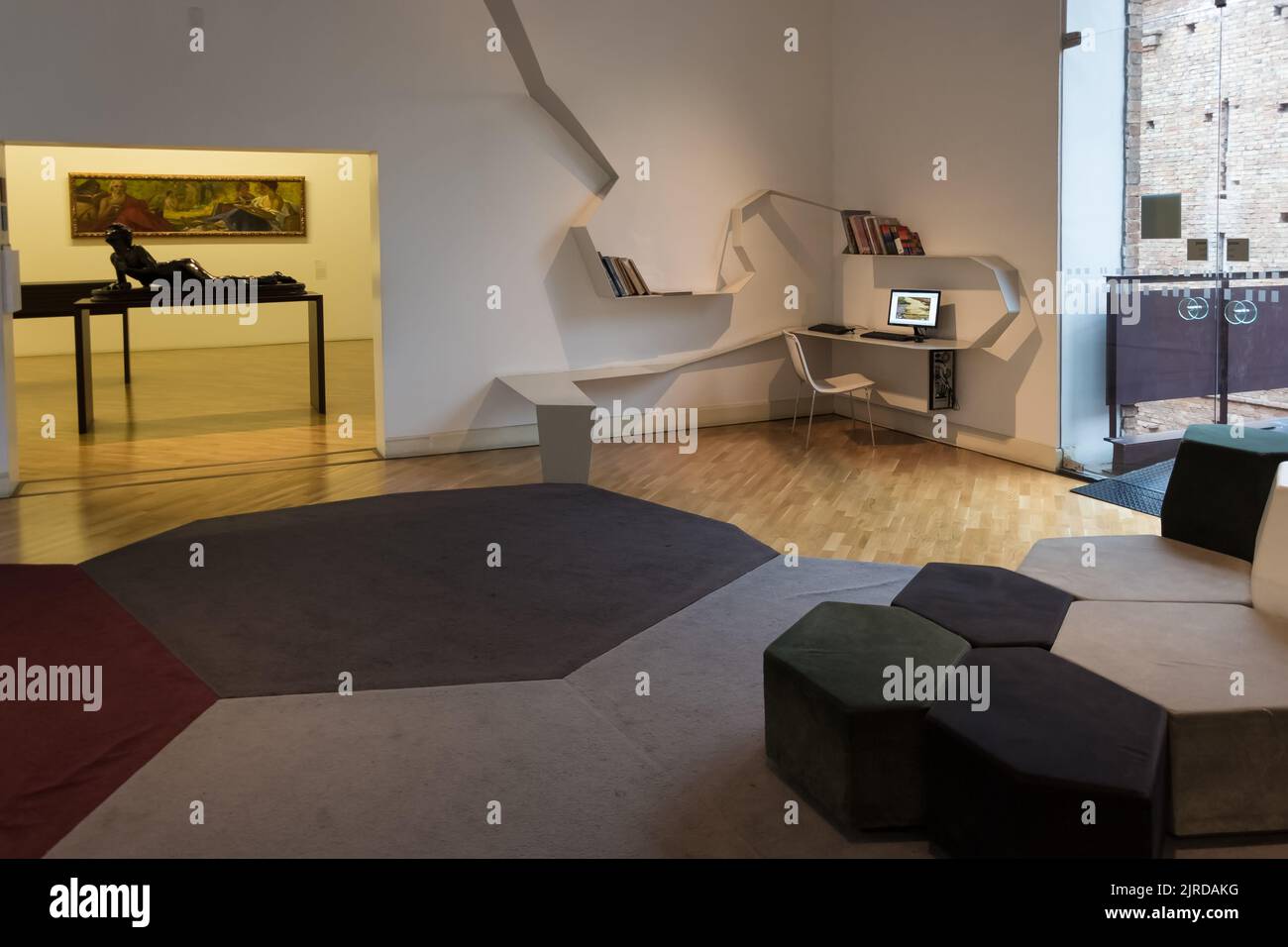 Architectural detail of the interior of the Pinacoteca (pinacotheca ...