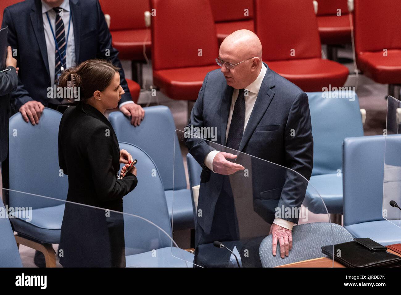 New York, NY - August 23, 2022: Russian Ambassador Vassily Nebenzia ...