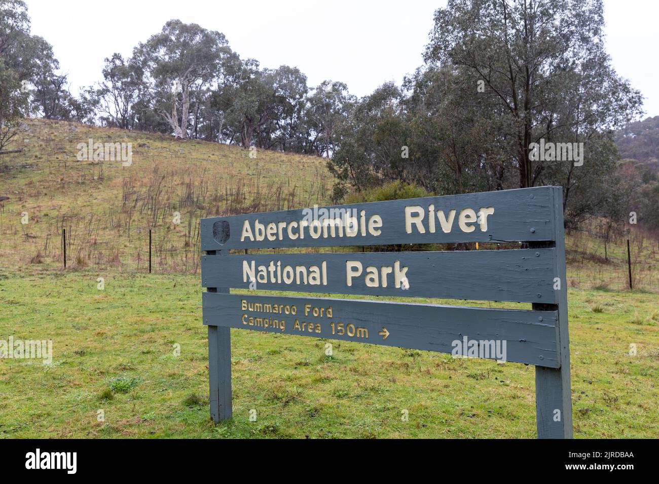 Abercrombie River national park and sign for the park in regional NSW ... Abercrombie River national park and sign for the park in regional NSW ...