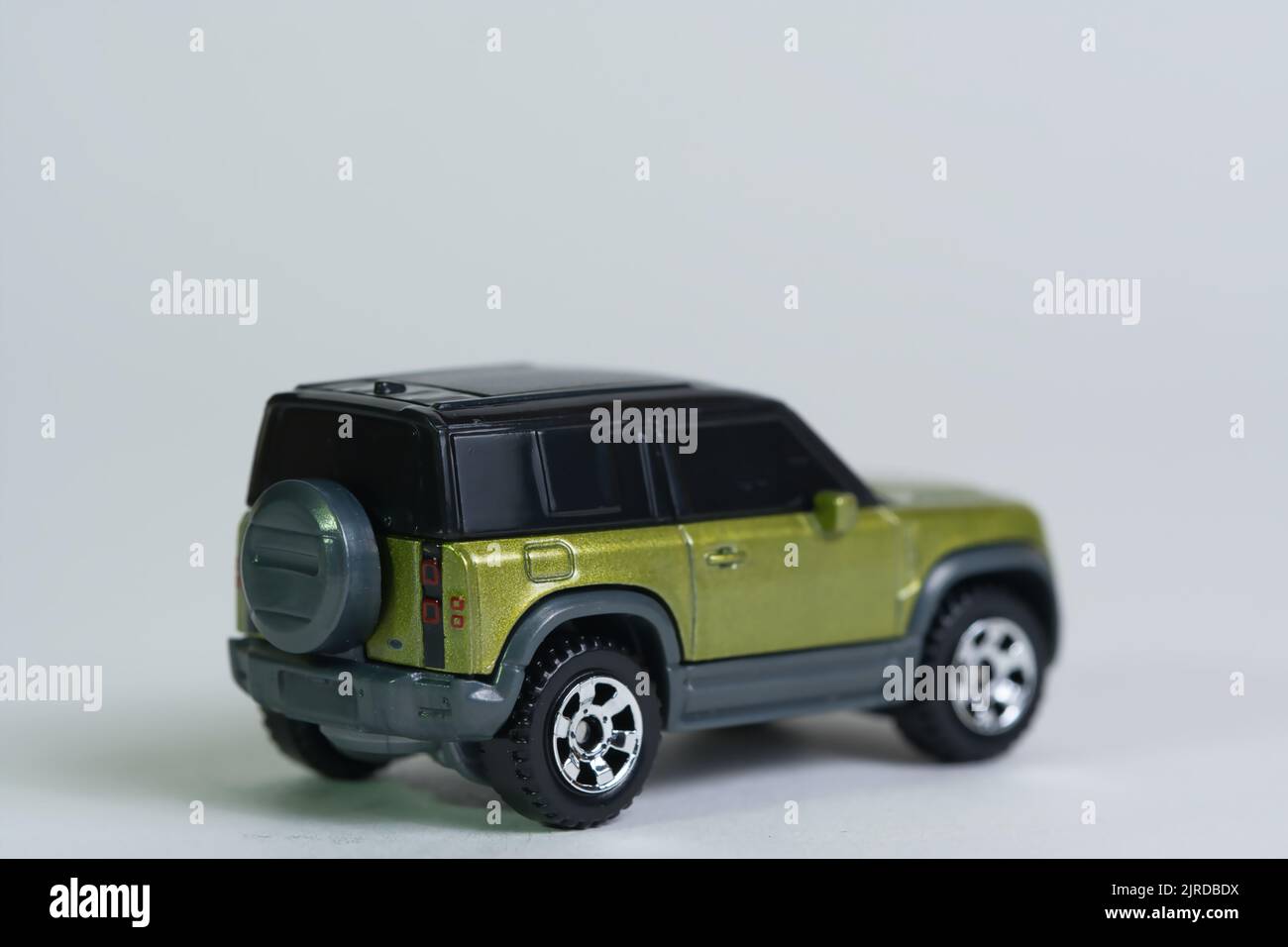 suv car isolated on white background, toy car, miniature car, rear view ...