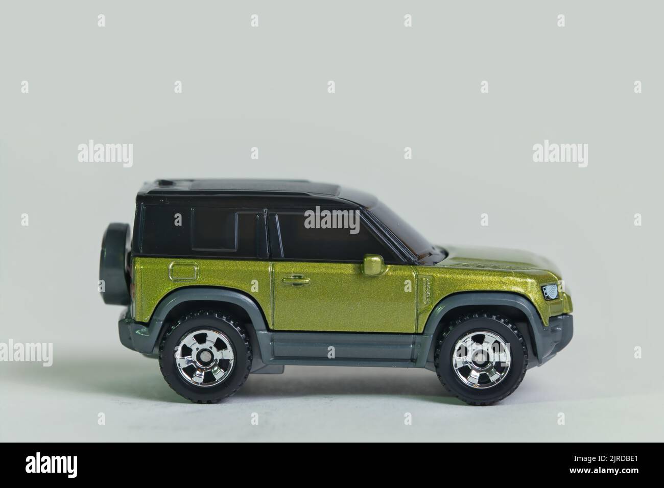suv car isolated on white background, toy car, miniature car, side view ...
