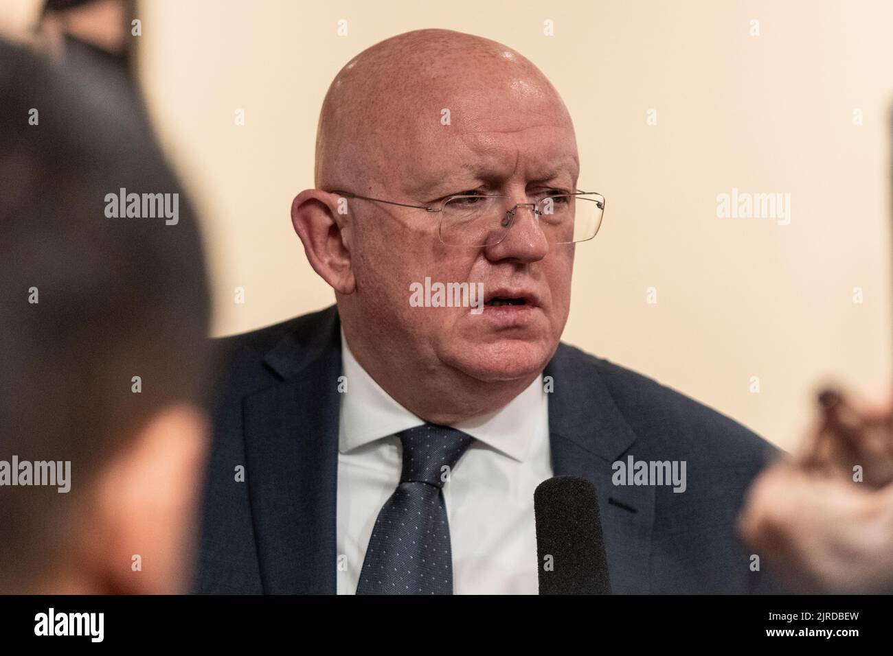 New York, NY - August 23, 2022: Russian Ambassador Vassily Nebenzia ...