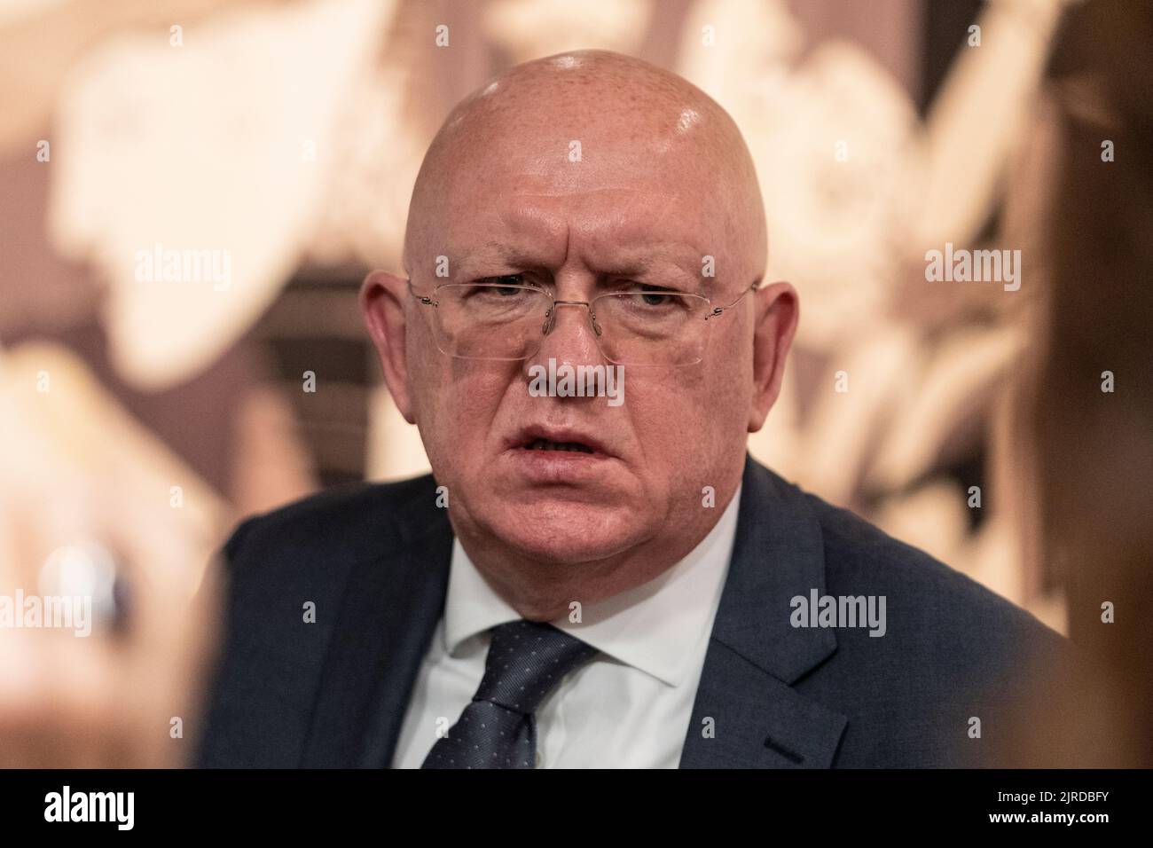 New York, NY - August 23, 2022: Russian Ambassador Vassily Nebenzia ...