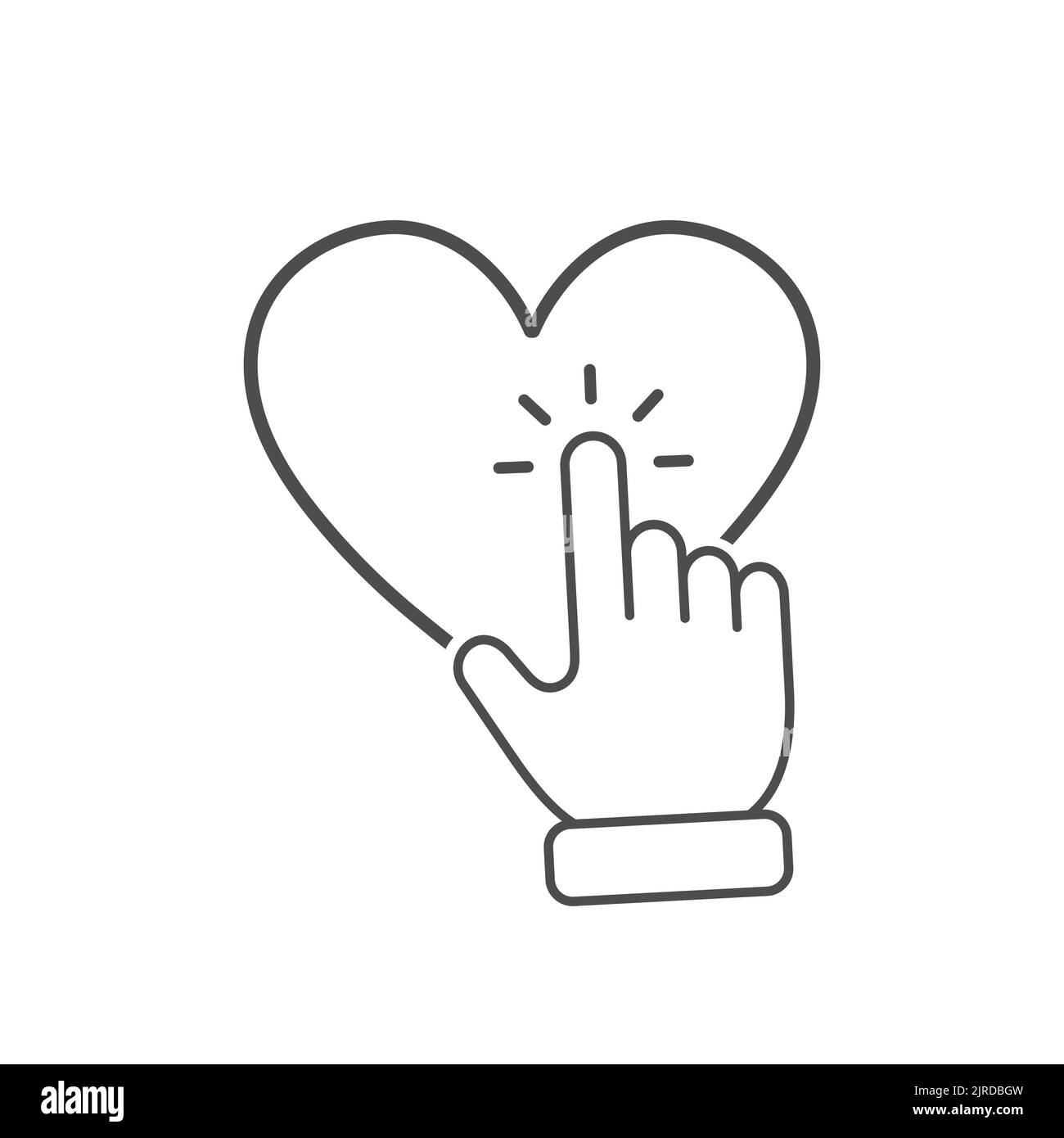 Cursor icon click on the heart icon. The arrow points to the heart icon ...