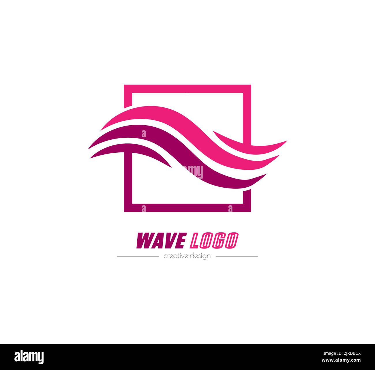 Wave. Vector template with a square wave for a logo, sticker, logo or ...