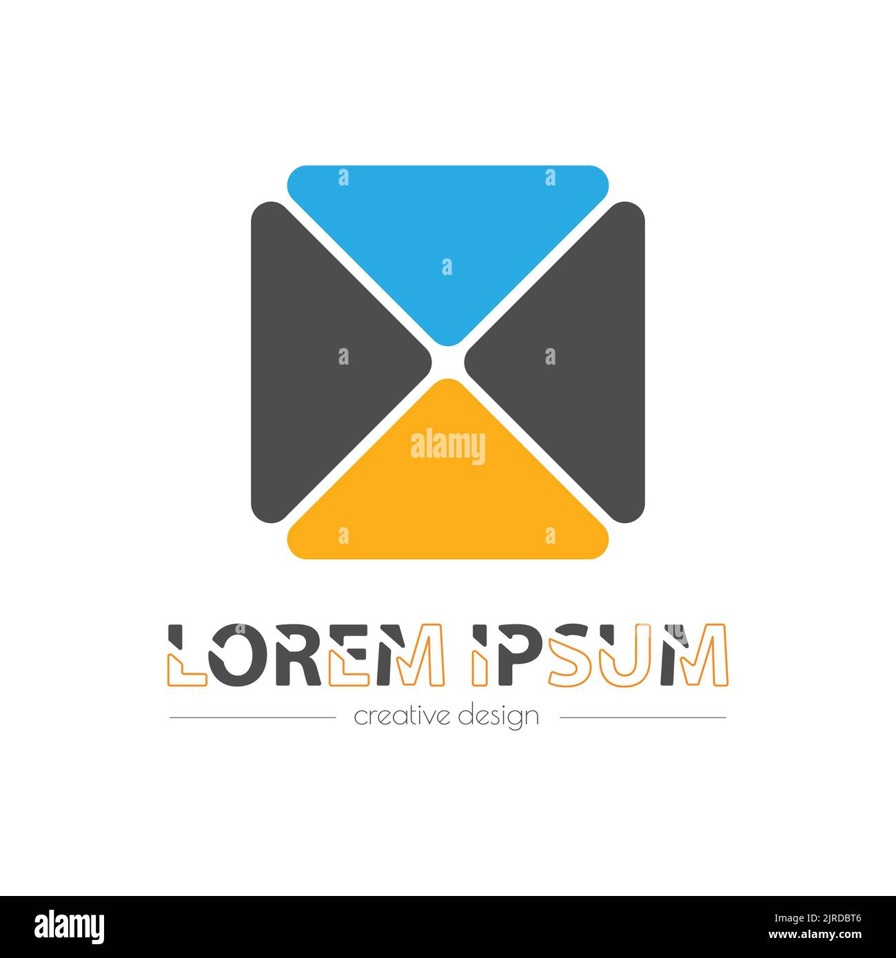 Square and triangle. Geometric template for a logo, sticker, logo or ...