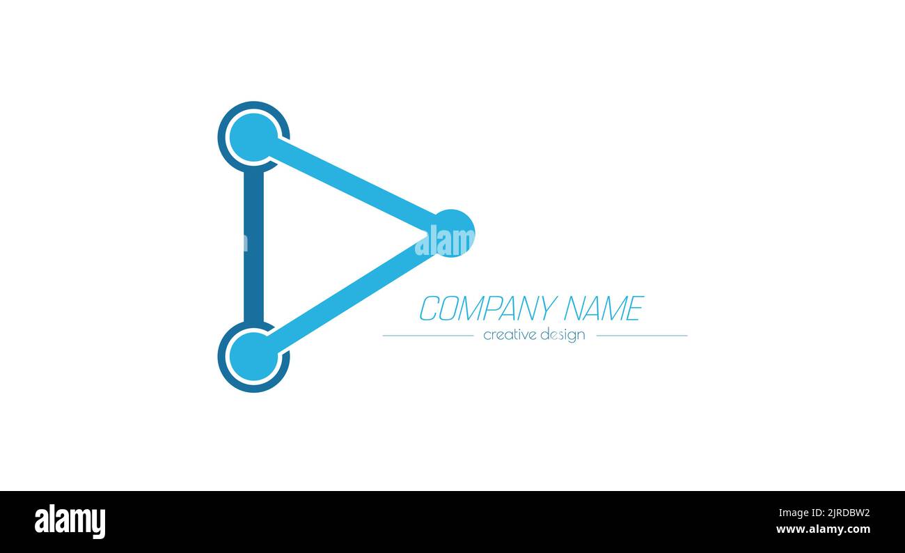 two parts of the line are connected in a triangle . Logo template ...