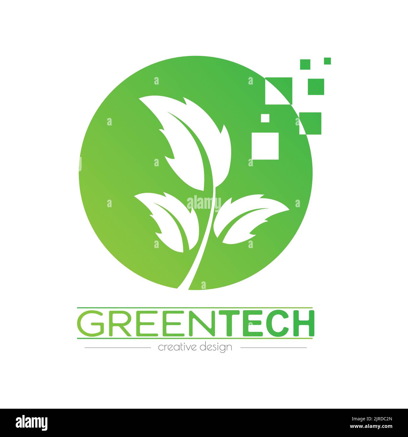 Green technologies. A green leaf in a circle. Template for a logo ...