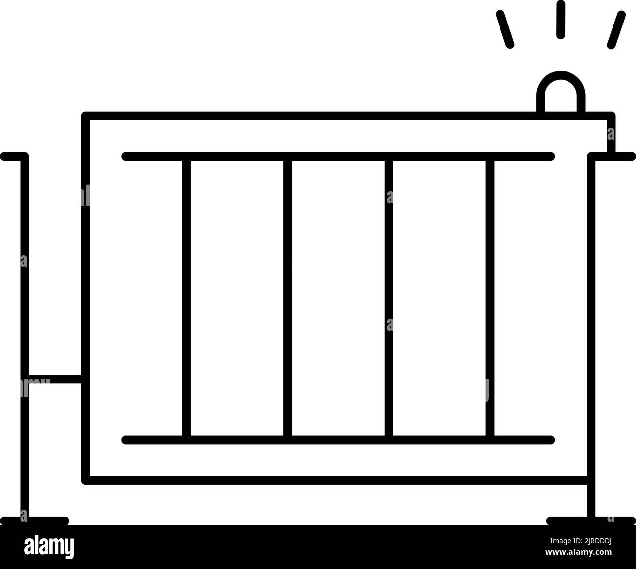 automatic fence gate line icon vector illustration Stock Vector Image ...