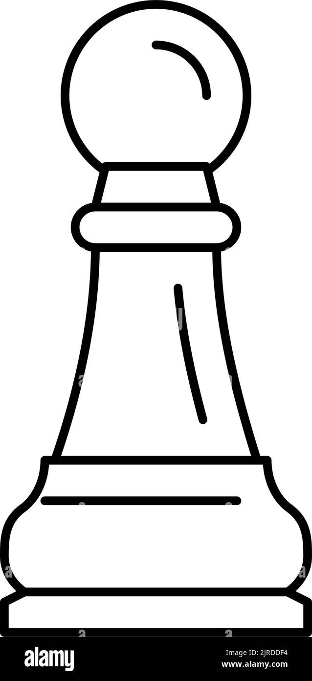 pawn chess figure line icon vector illustration Stock Vector Image ...