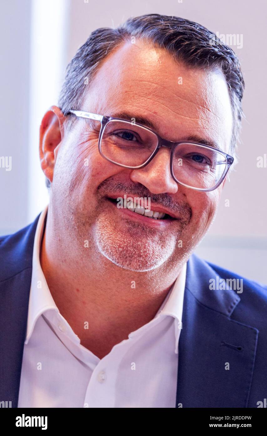 Wismar, Germany. 23rd Aug, 2022. Oliver Burkhard, CEO of ThyssenKrupp ...