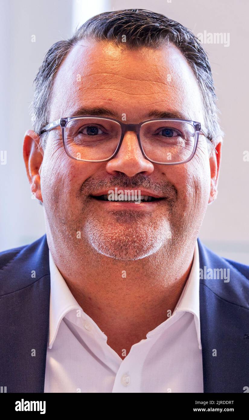 Wismar, Germany. 23rd Aug, 2022. Oliver Burkhard, CEO of ThyssenKrupp ...