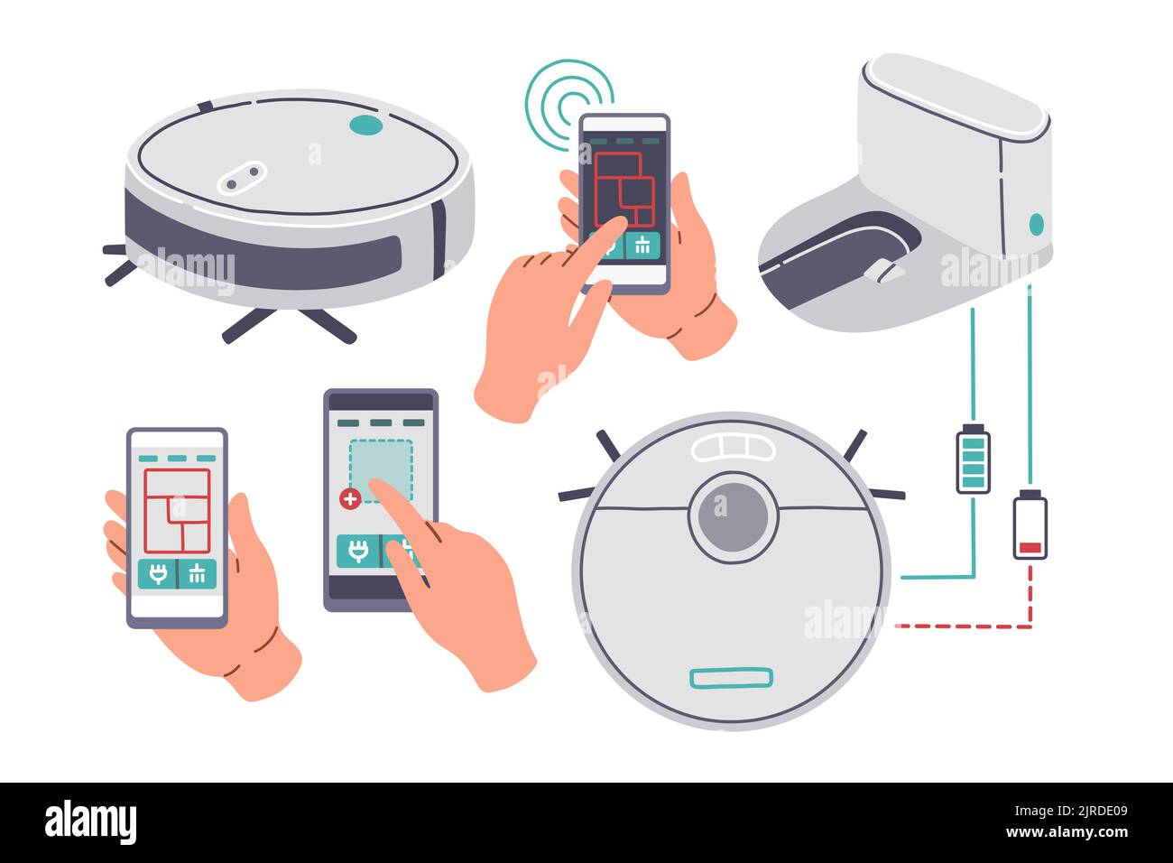 Icon smart robot vacuum Stock Vector Images - Alamy