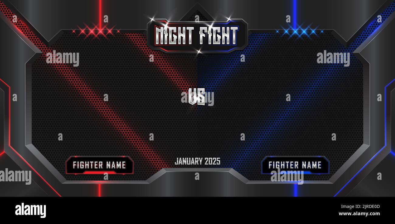 Realistic night fight 3d poster with modern metallic logo Stock Vector ...