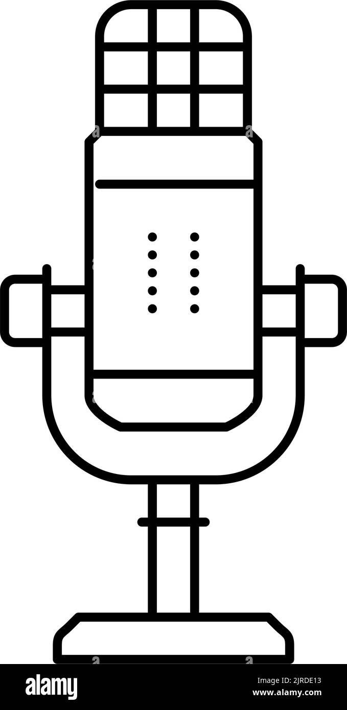 voice mic microphone line icon vector illustration Stock Vector Image ...