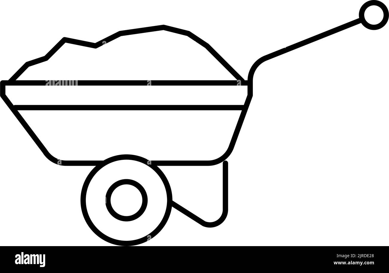 wheelbarrow tool repair line icon vector illustration Stock Vector ...