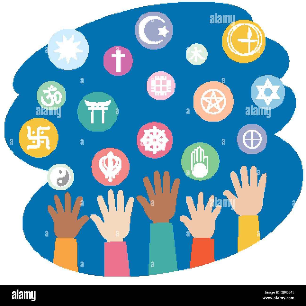 World religion symbols concept illustration Stock Vector Image & Art ...