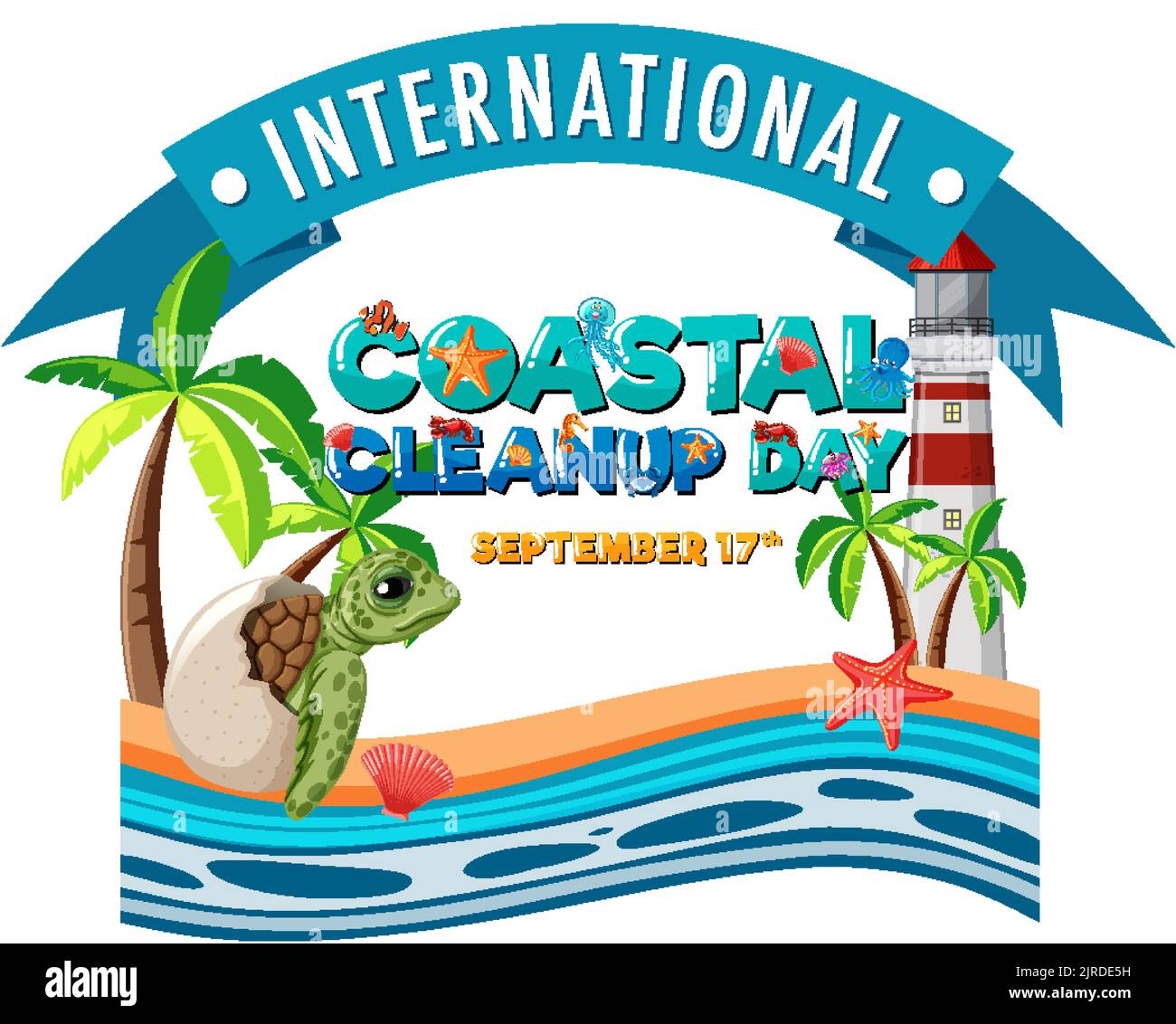 International Coastal Cleanup Day Banner illustration Stock Vector ...