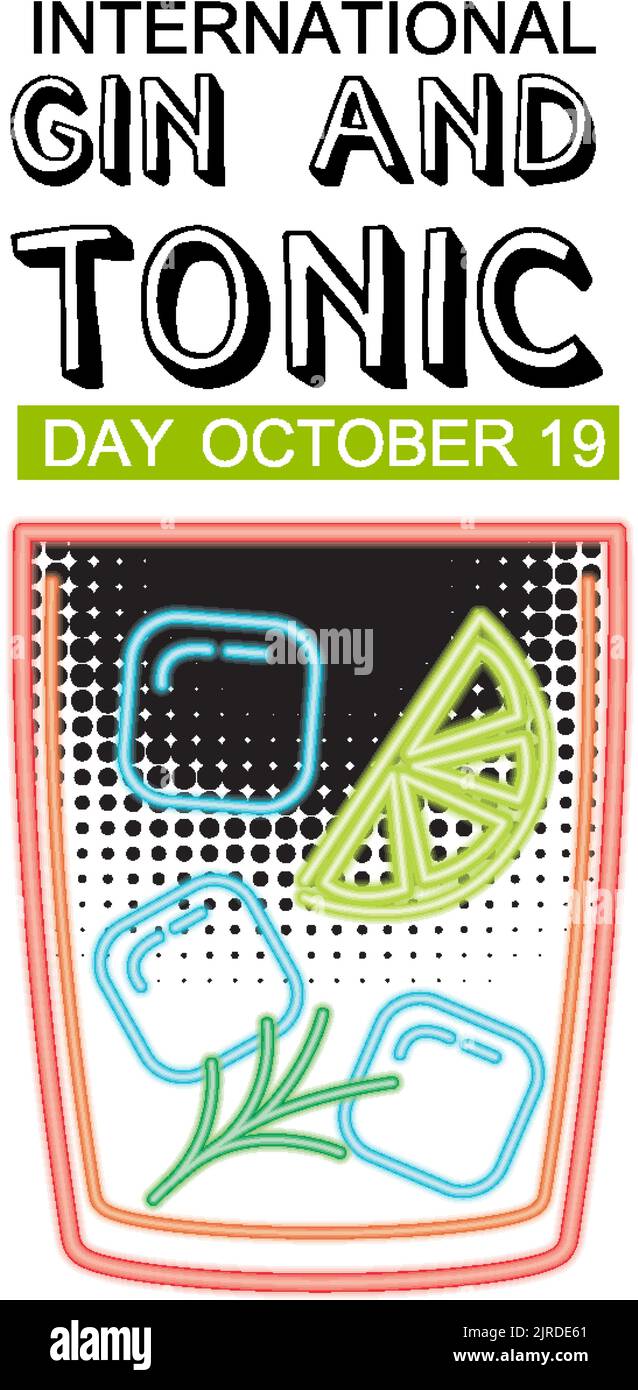 International gin and tonic day logo design illustration Stock Vector ...