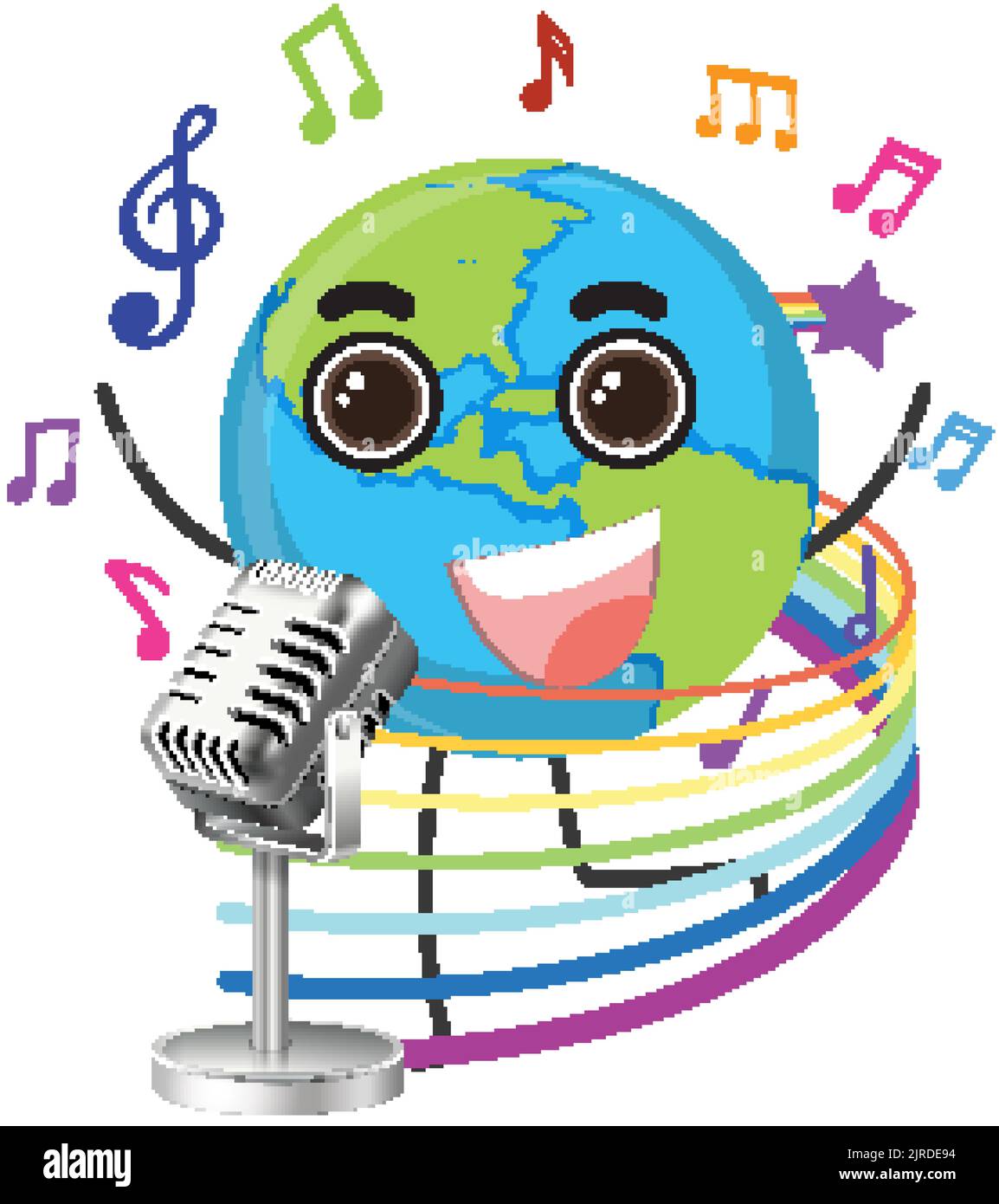 Cute world planet cartoon character illustration Stock Vector Image ...