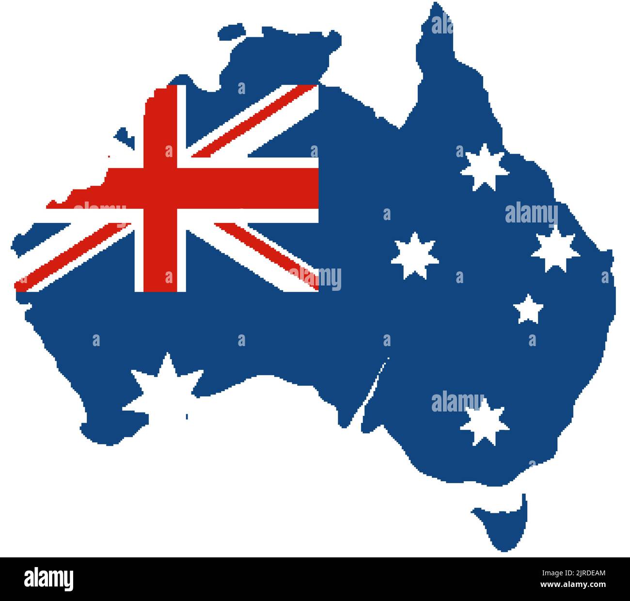 Australian flag in Australia map shape illustration Stock Vector Image ...