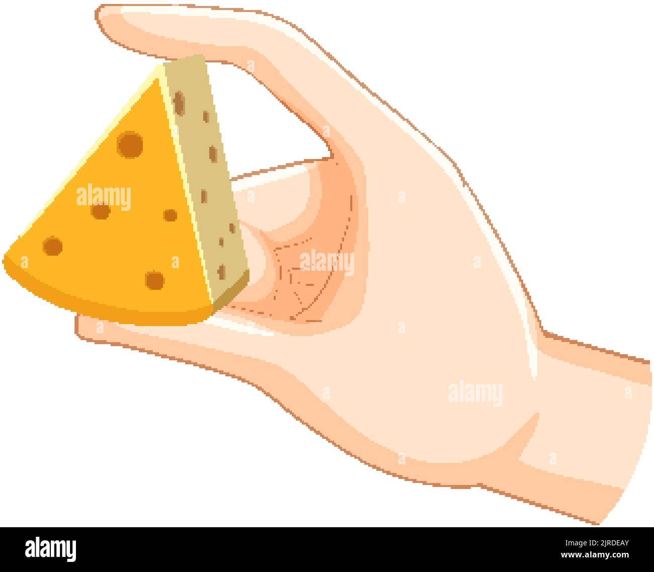 Hand holding a piece of cheese illustration Stock Vector Image & Art ...