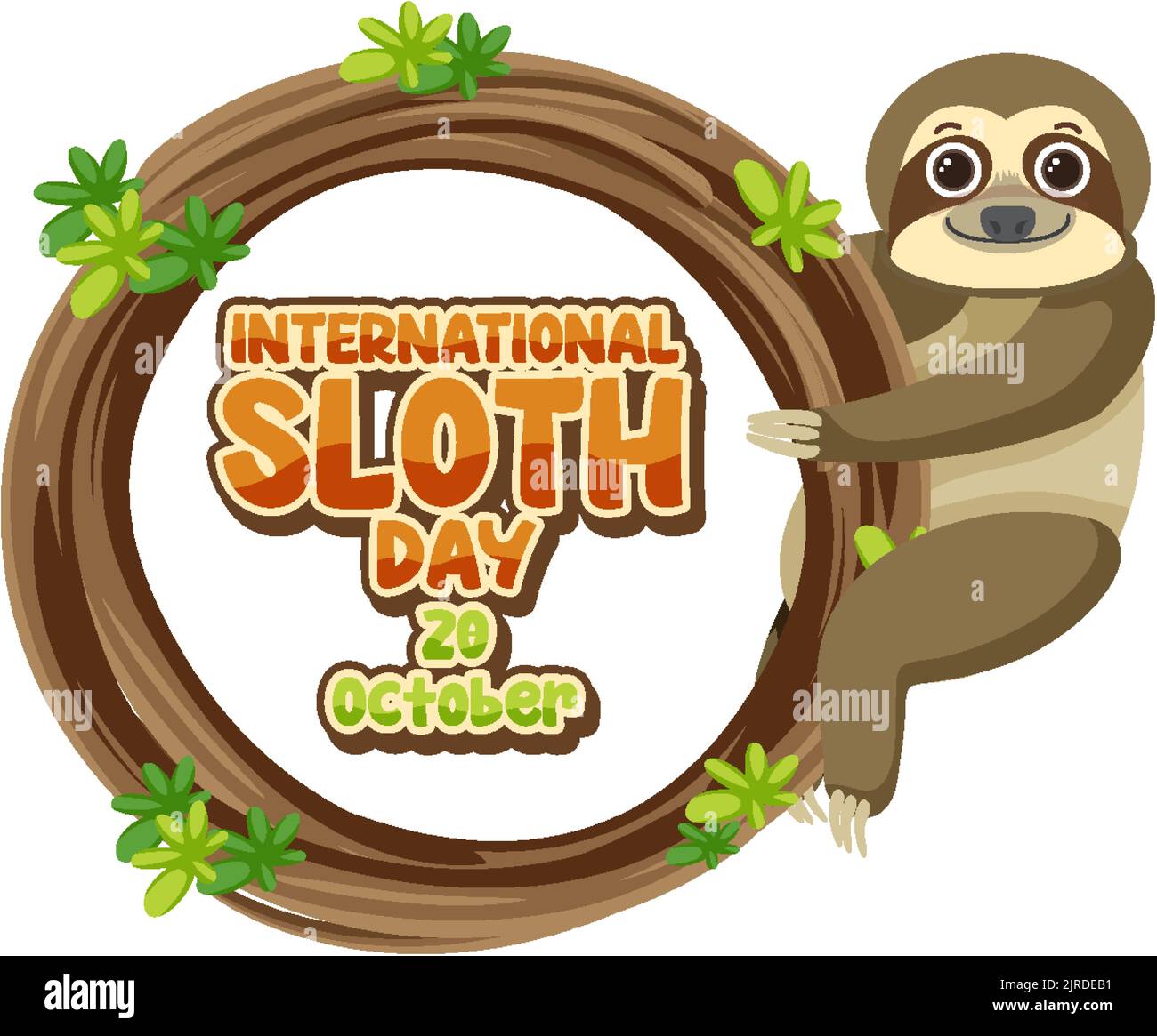 International sloth day banner concept vector illustration Stock Vector ...