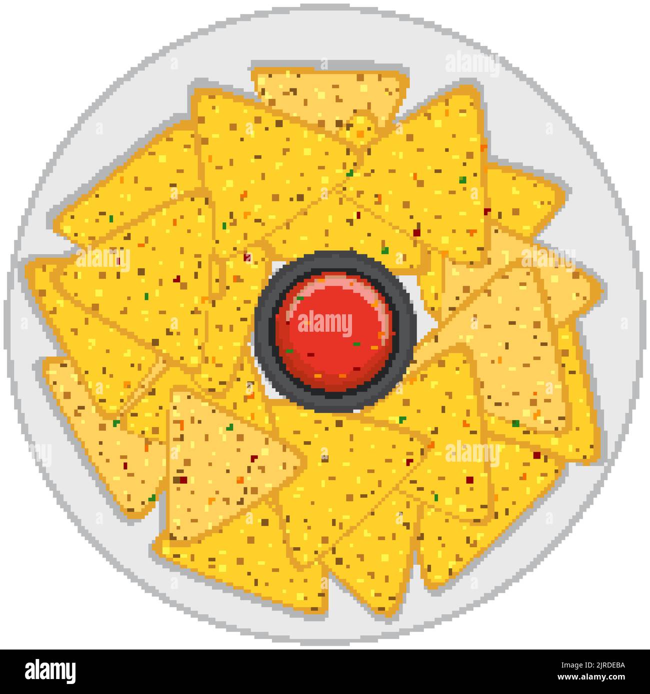 Nachos chips with dip sauce illustration Stock Vector Image & Art - Alamy