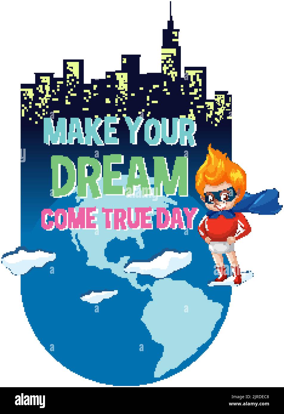 Make Your Dream Come True Day Logo Concept illustration Stock Vector ...