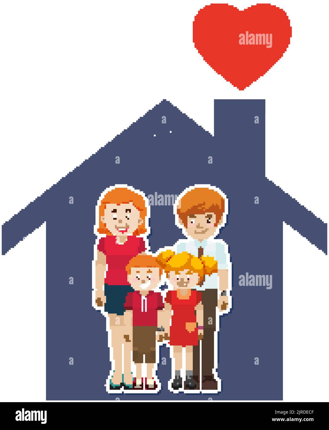 Happy family home icon illustration Stock Vector Image & Art - Alamy