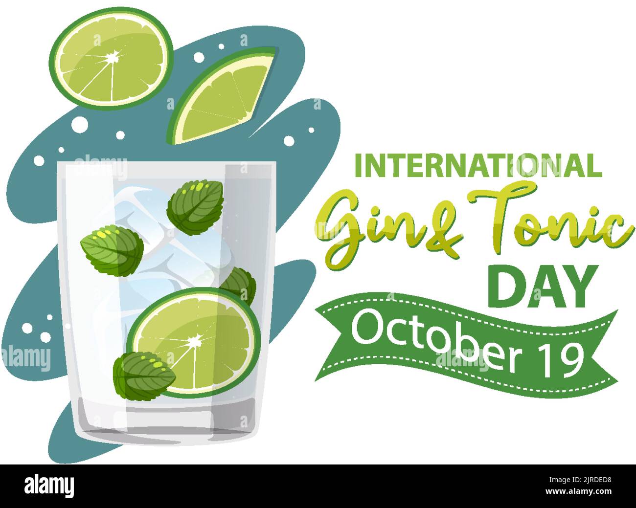 International gin and tonic day logo design illustration Stock Vector ...
