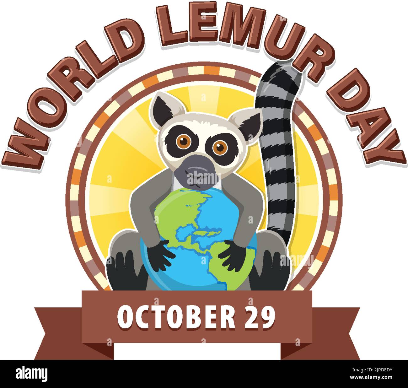 World Lemur Day Poster Design illustration Stock Vector Image & Art - Alamy