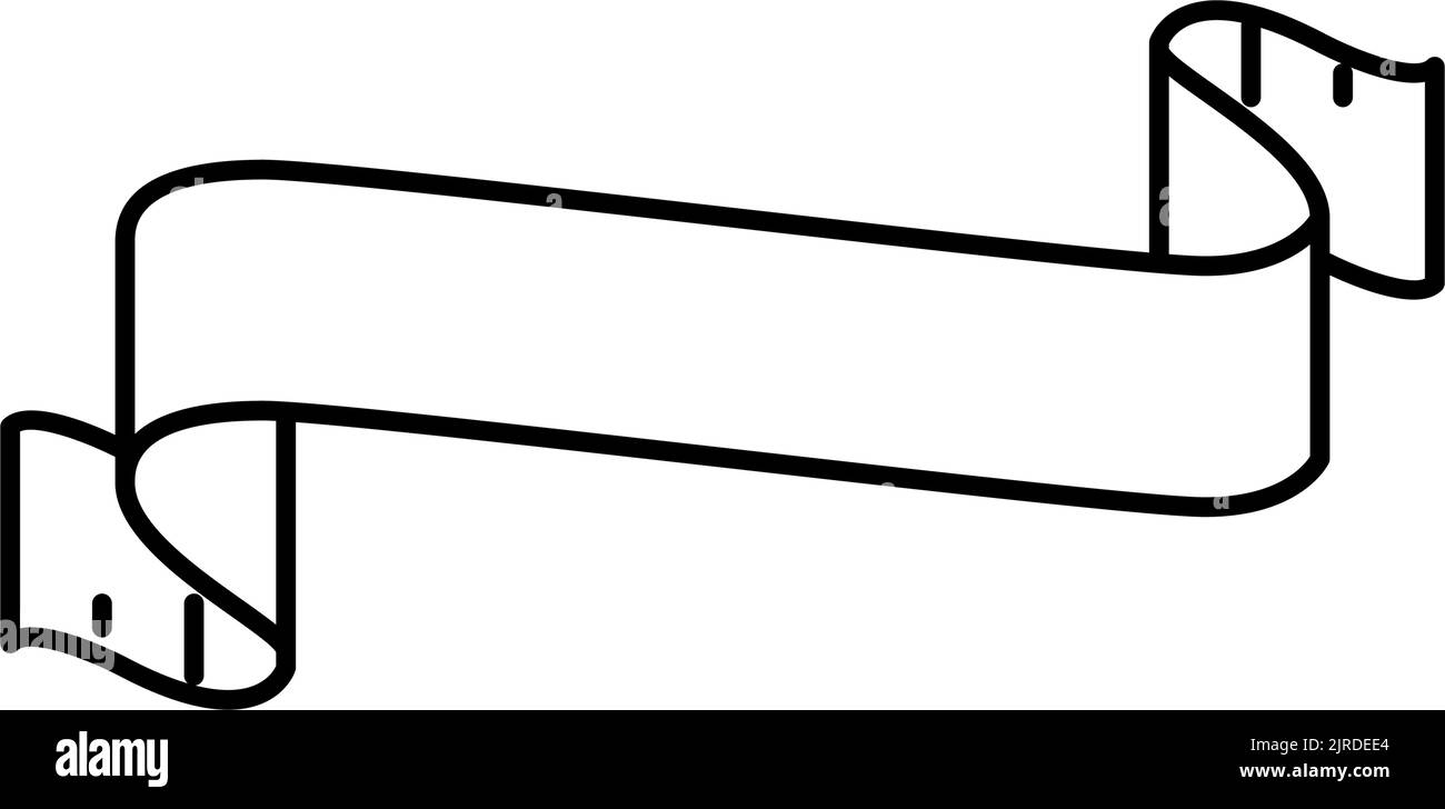 label ribbon banner design line icon vector illustration Stock Vector ...