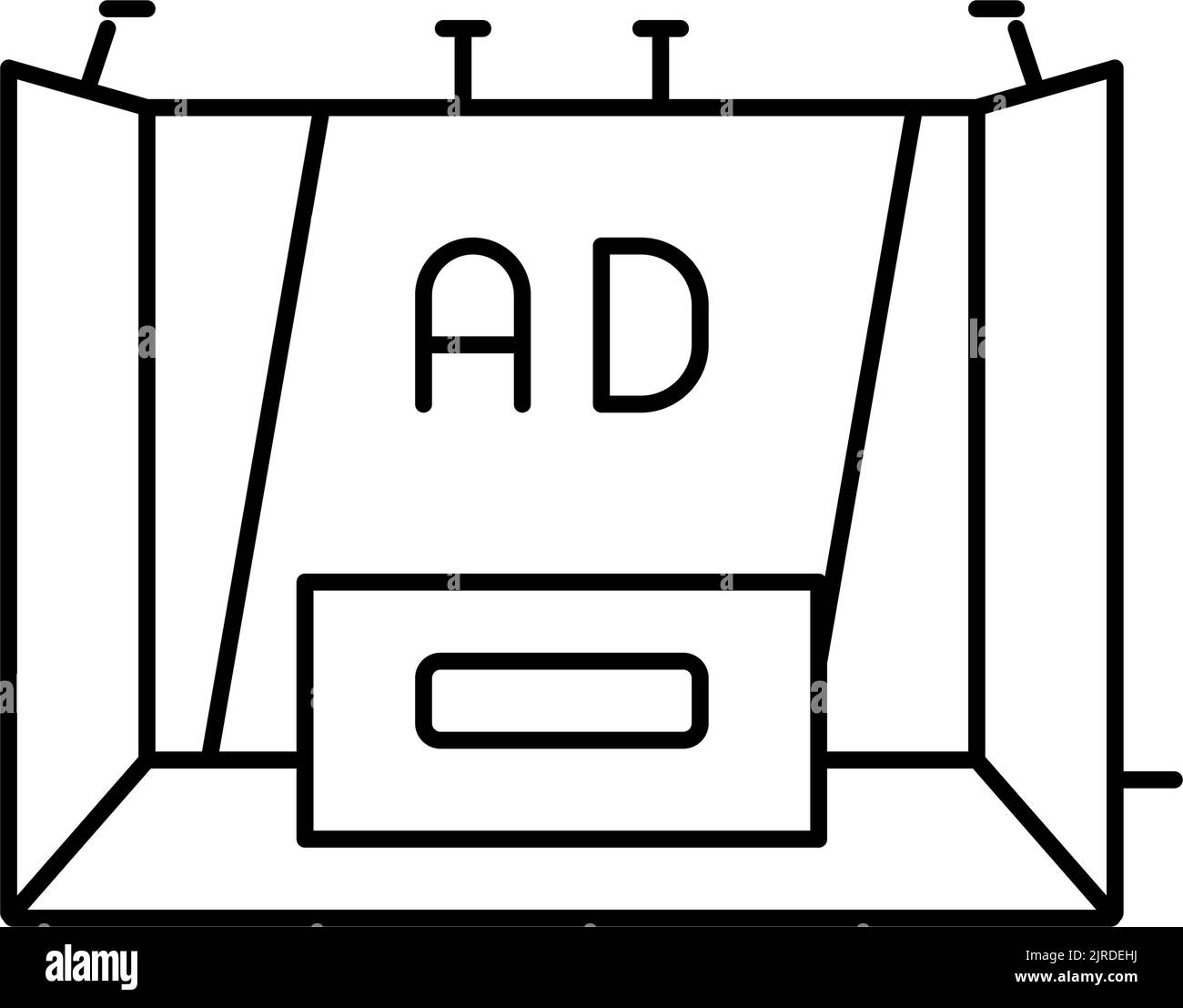 stand exhibition event line icon vector illustration Stock Vector Image ...