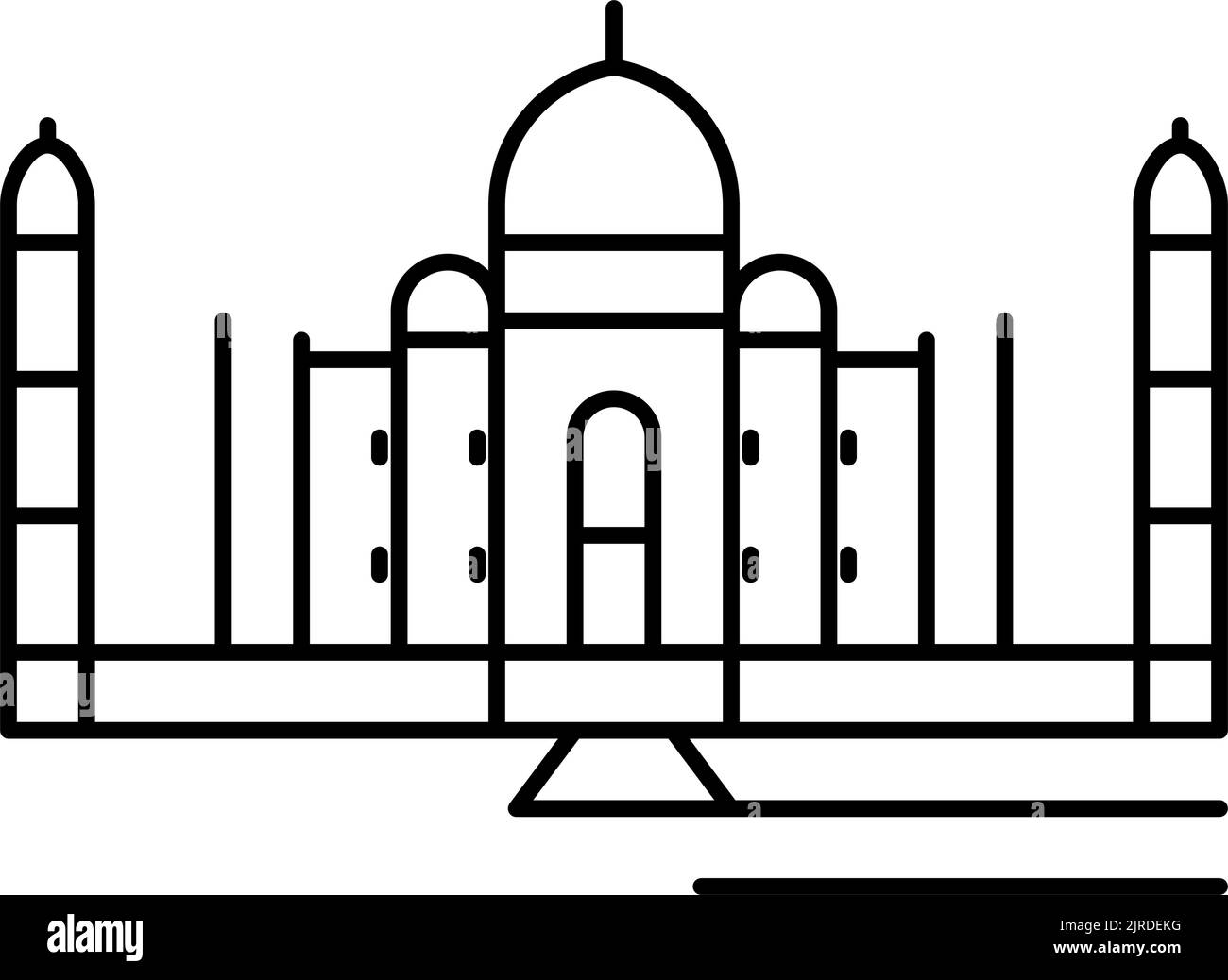 taj mahal line icon vector illustration Stock Vector Image & Art - Alamy
