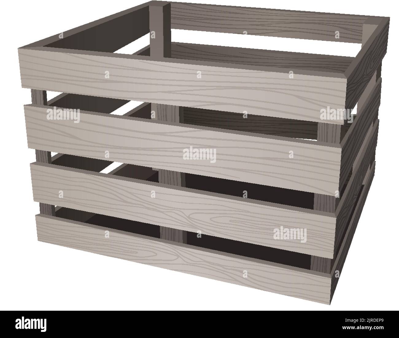 Realistic wooden crate isolated illustration Stock Vector Image & Art ...
