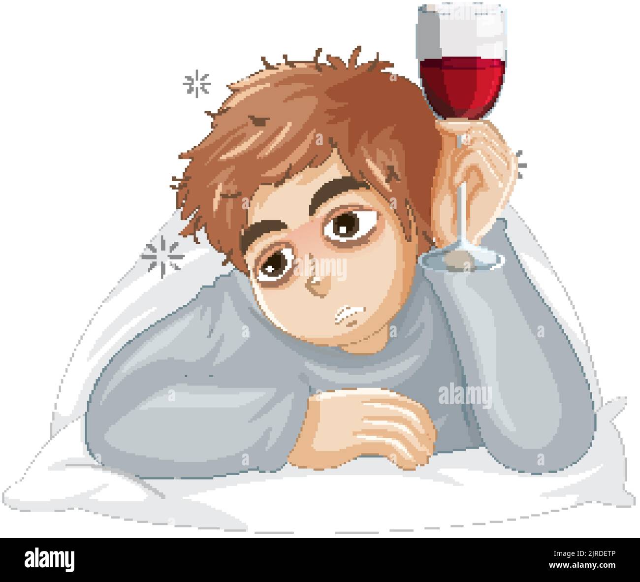 Alcoholic man with wine glass illustration Stock Vector Image & Art - Alamy